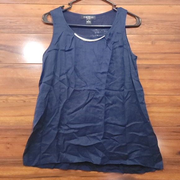 August Silk Petites | Tops | August Silk Petites Linen Blouse ...